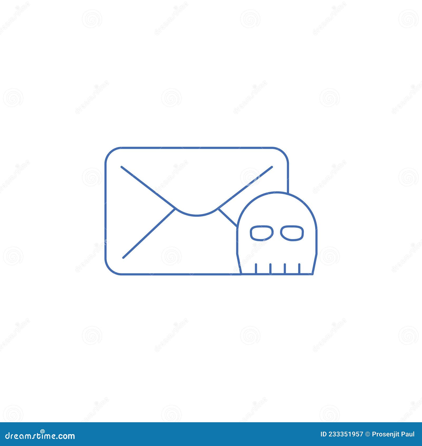 Cyber Attack Email Icon Vector Stock Vector - Illustration of ...