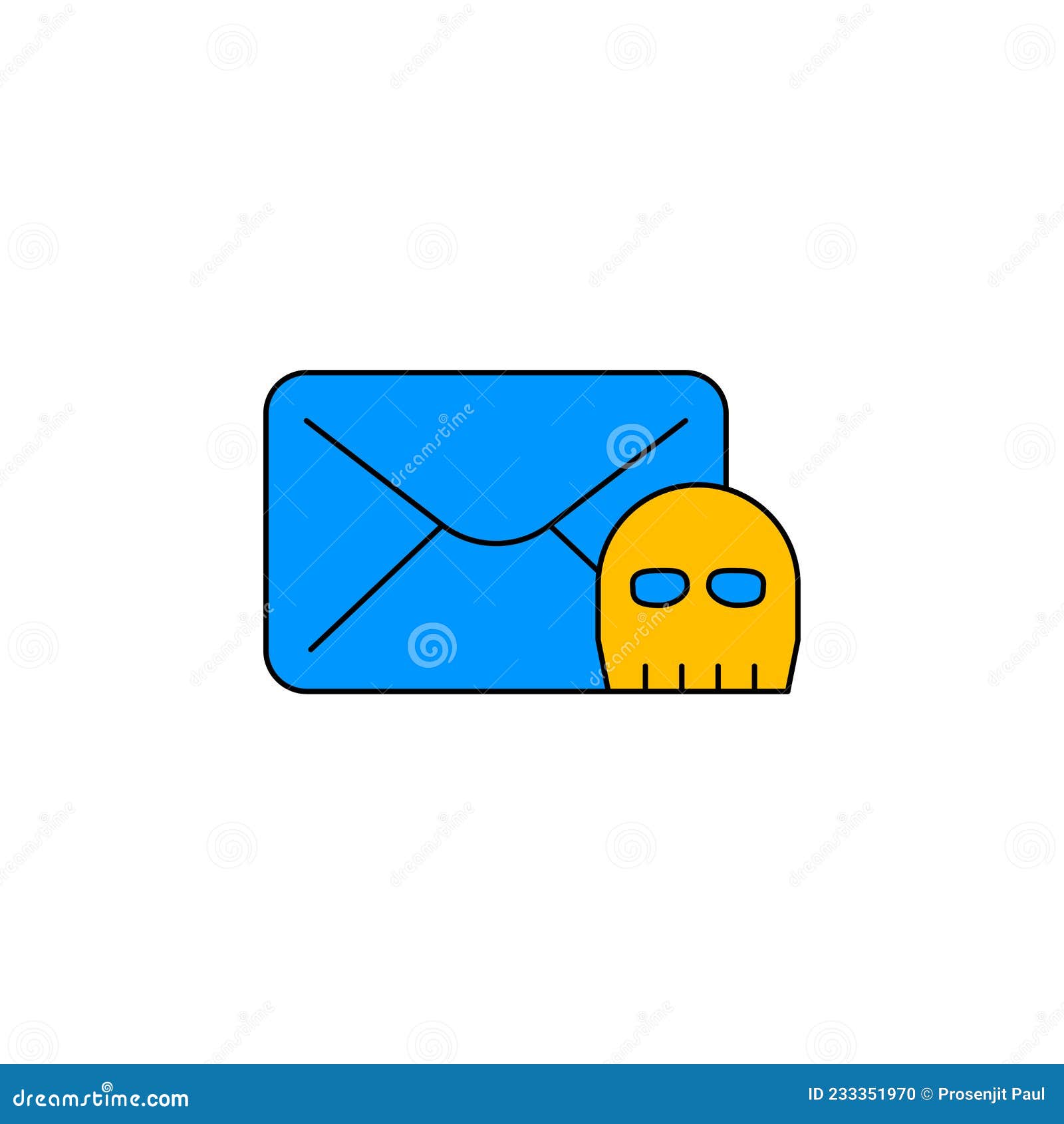 Cyber Attack Email Icon Vector Stock Vector - Illustration of threat ...