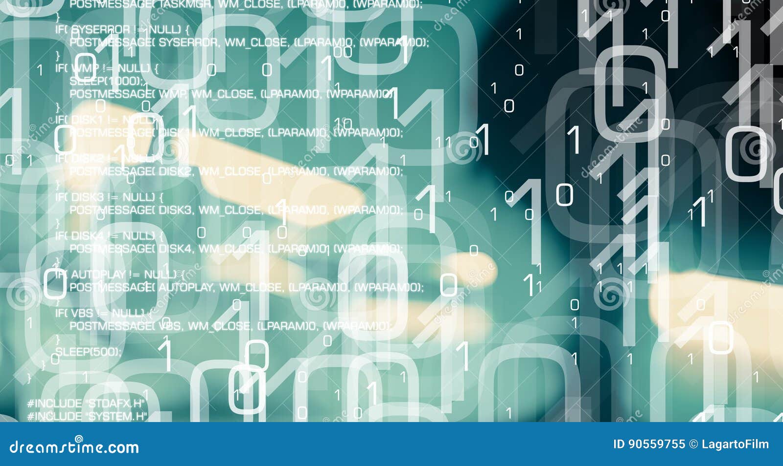 Cyber Attack, Green Abstract Backgrounds Stock Illustration ...