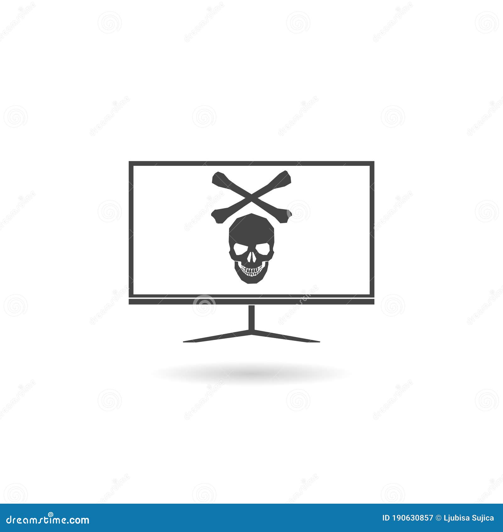 Cyber Attack Icon with Shadow Stock Vector - Illustration of crime ...