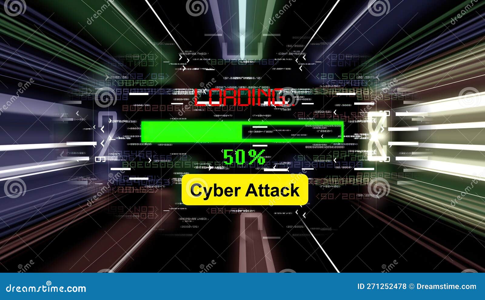 Cyber Attack Loading Progress Bar on the Screen Stock Illustration ...
