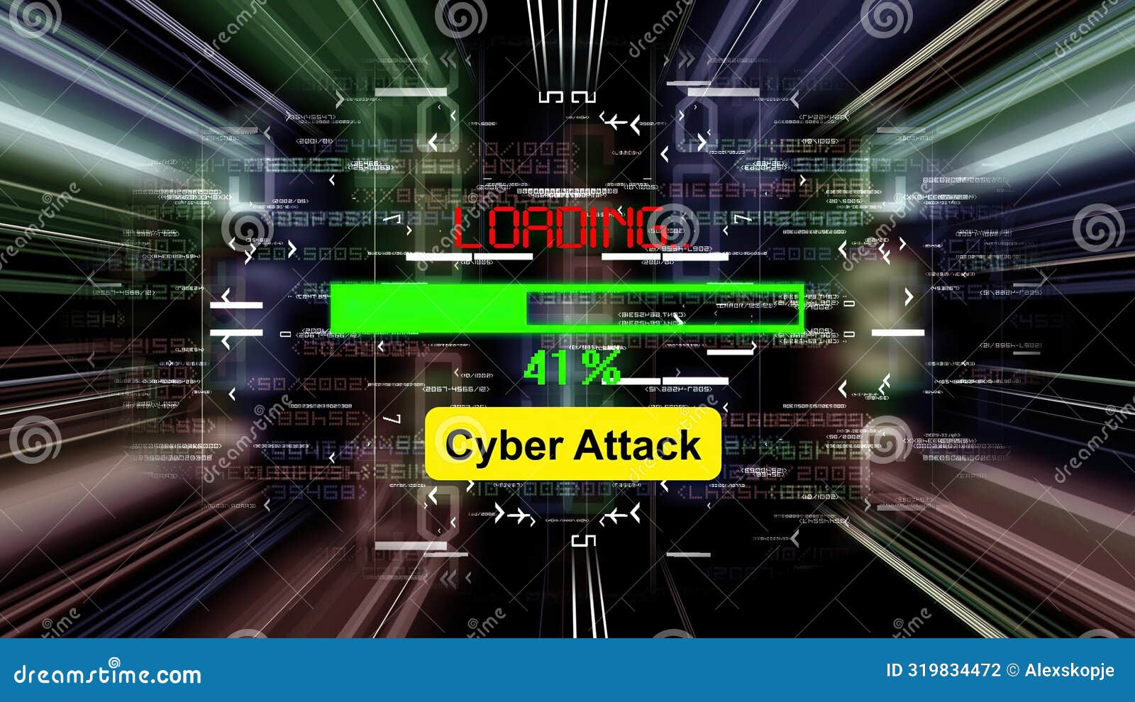 Cyber Attack Loading Progress Bar on the Screen Stock Illustration ...