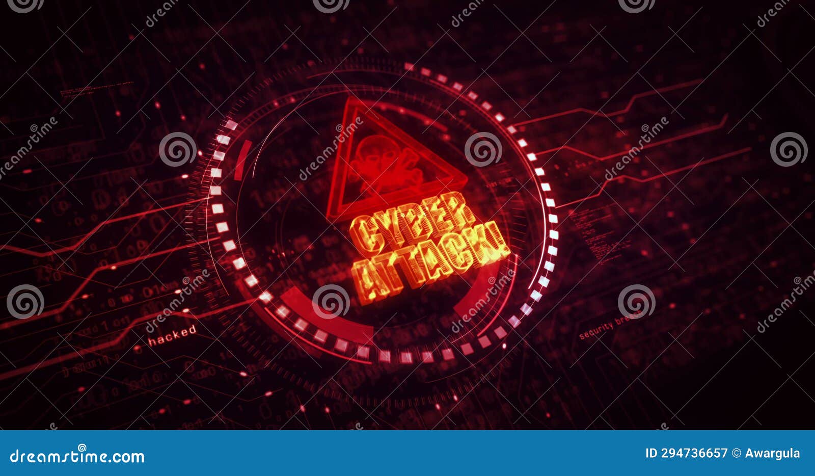 Cyber Attack Network Security Breach Symbol Digital Concept Stock Video ...