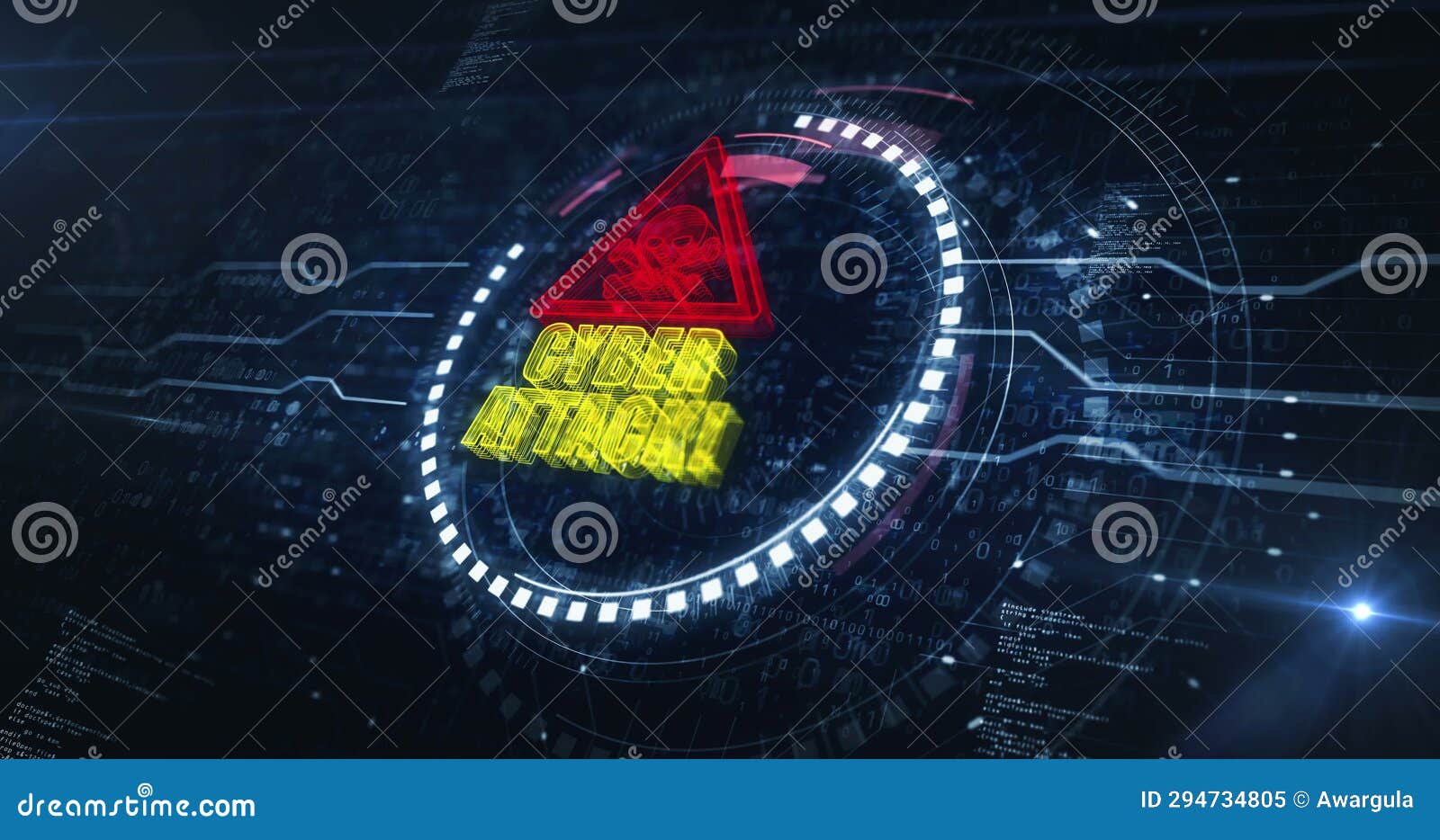 Cyber Attack Network Security Breach Symbol Digital Concept Loop Stock ...