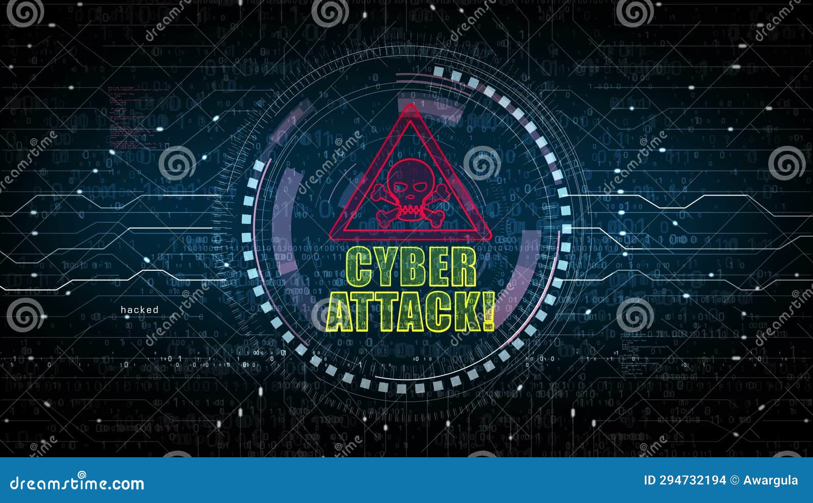 Cyber Attack Network Security Breach Symbol Loop Digital Concept Stock ...