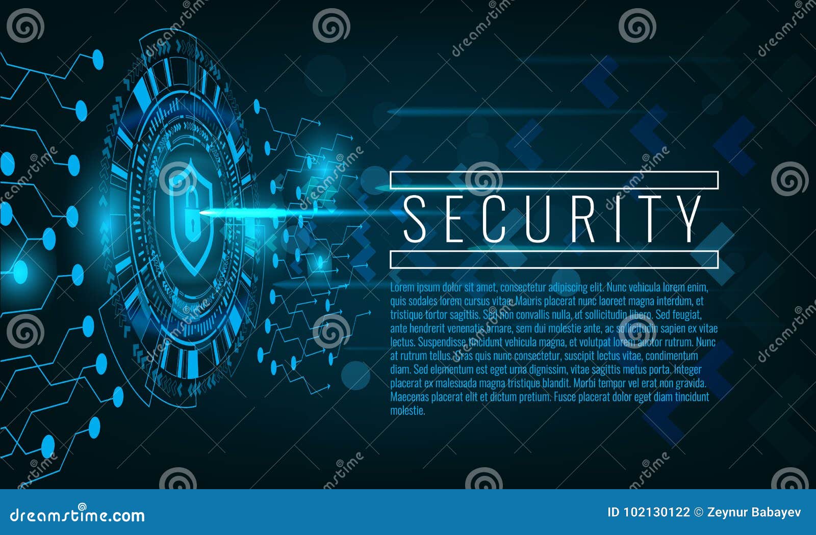Cyber Attack and Security Concept Techno Background. Stock Vector ...