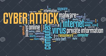 Cyber attack text stock illustration. Illustration of creative - 122027770