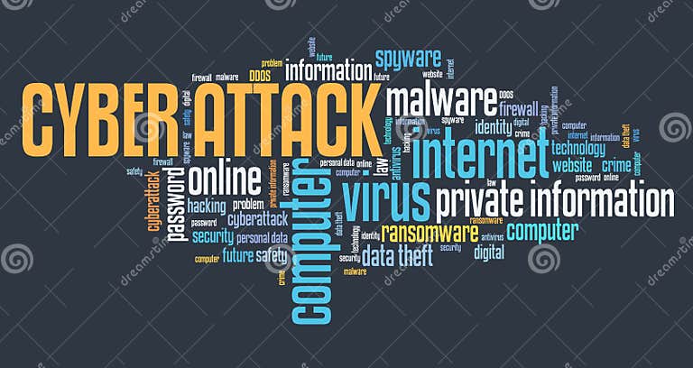Cyber attack text stock illustration. Illustration of creative - 122027770