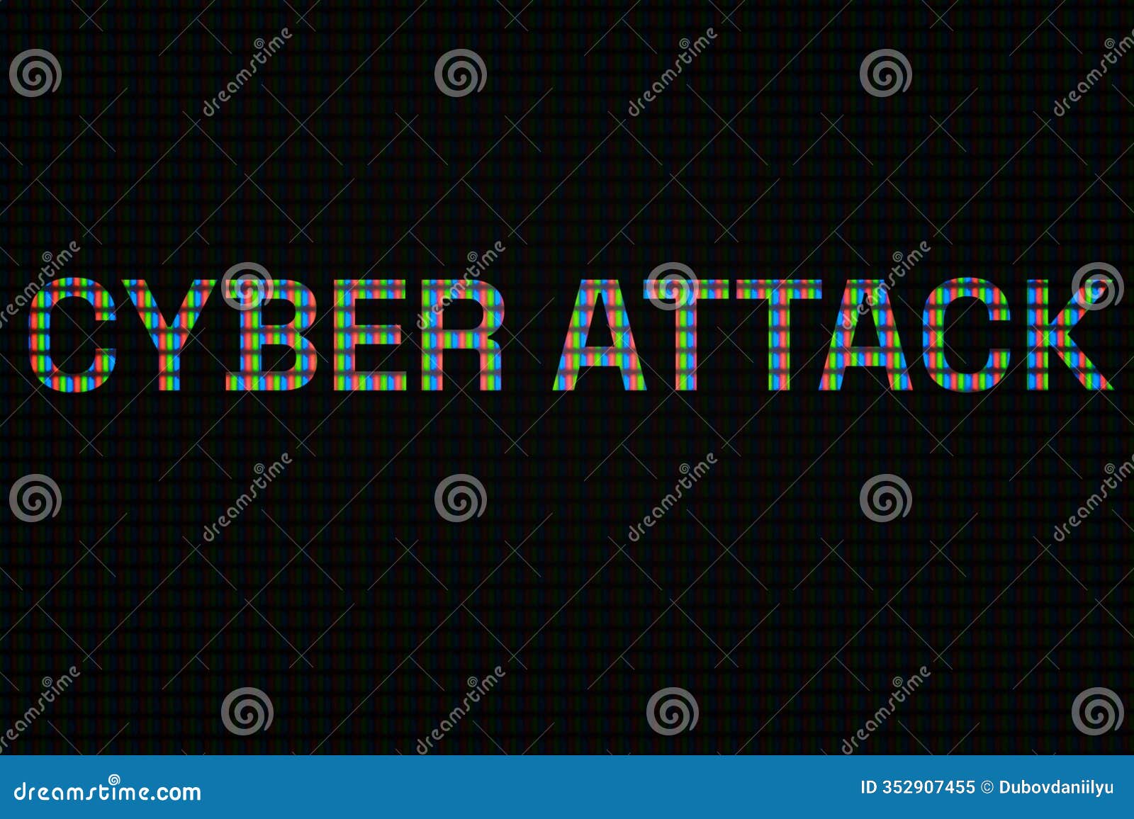 CYBER ATTACK Text Title Pixel Background on a Technical Theme Stock ...