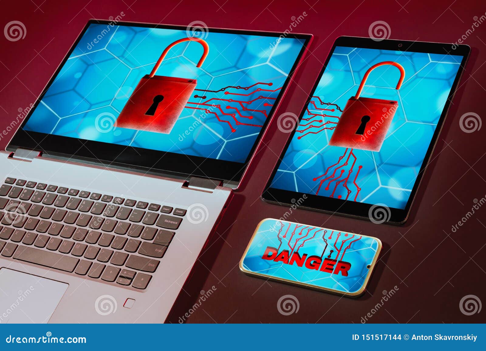 Cyber Attack and Virus Detected Concept. Stock Photo - Image of danger ...