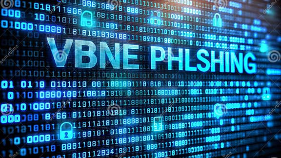 Cyber Attack Voice Phishing. Vulnerability Text in Binary System Ascii Art Style, Code on Editor ...