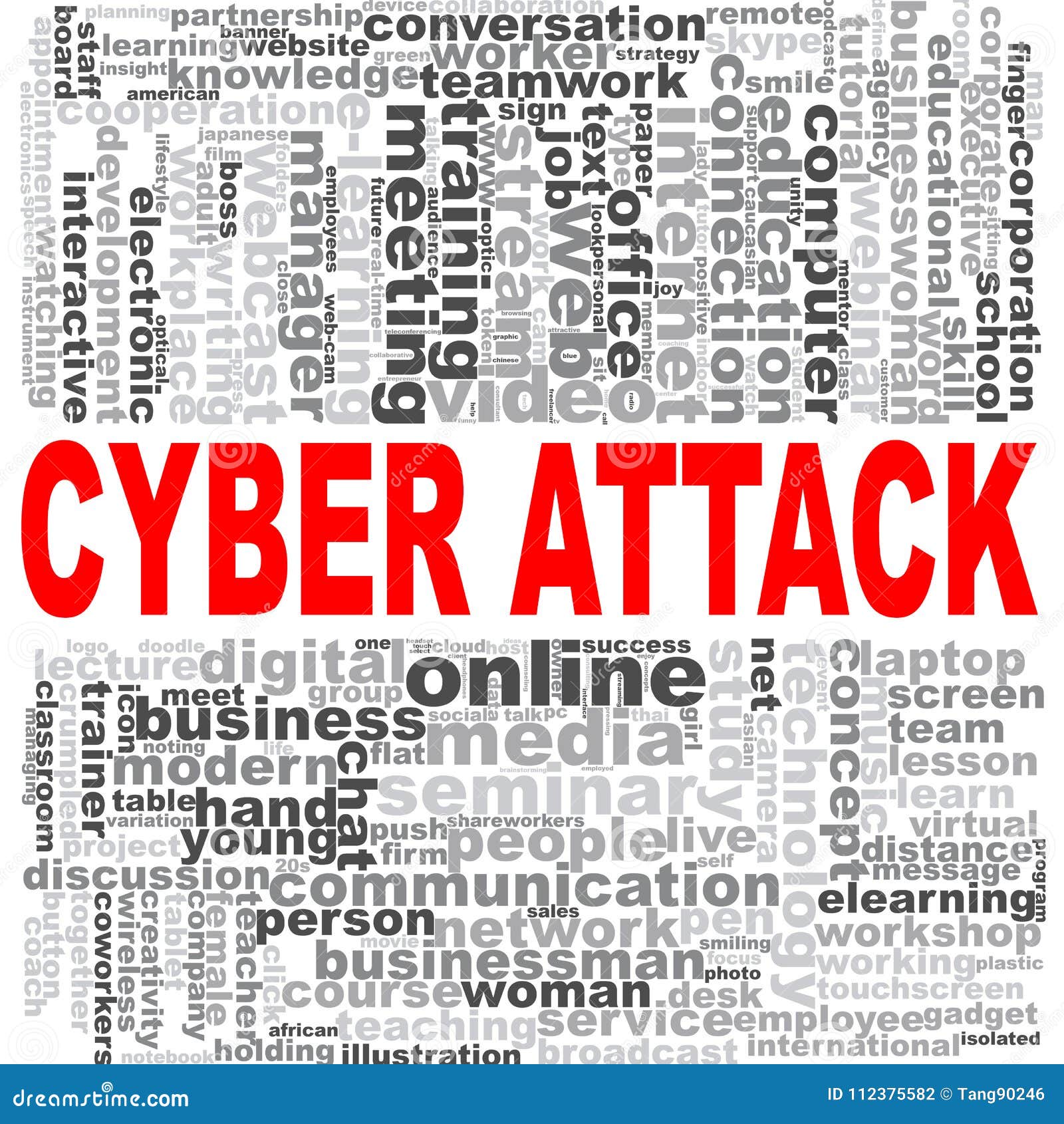 Cyber attack word cloud stock illustration. Illustration of security ...