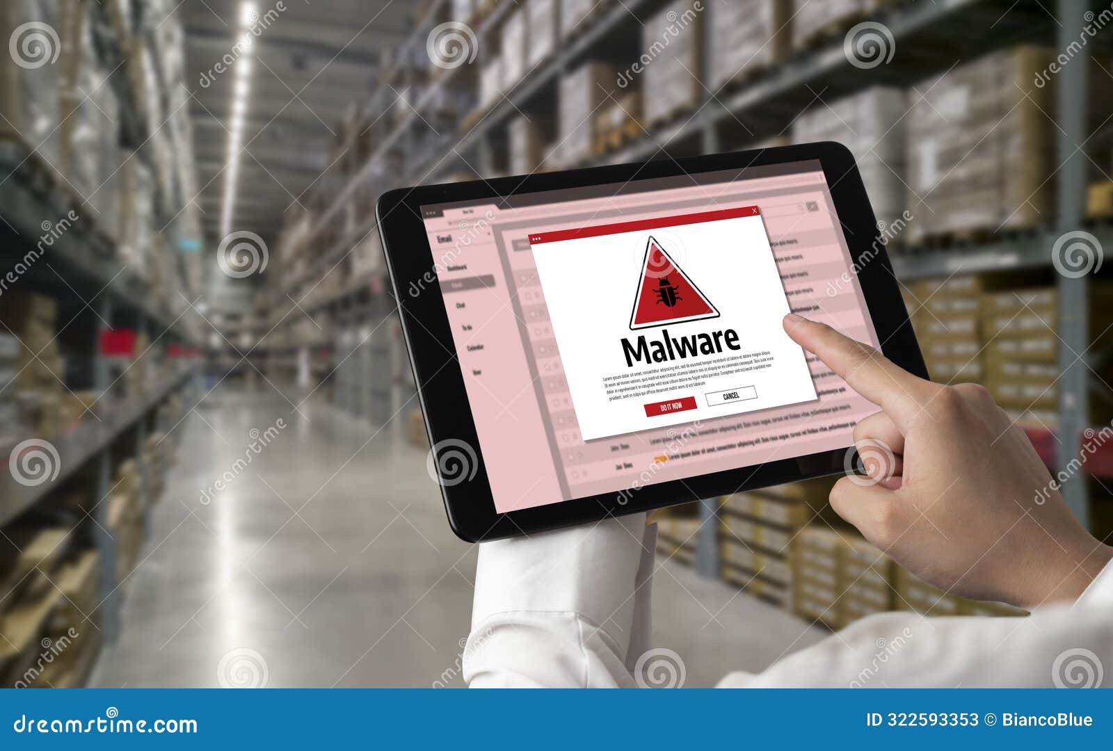 Cyber Attack Malware Alert Show Computer Screen Display Threat Detected ...