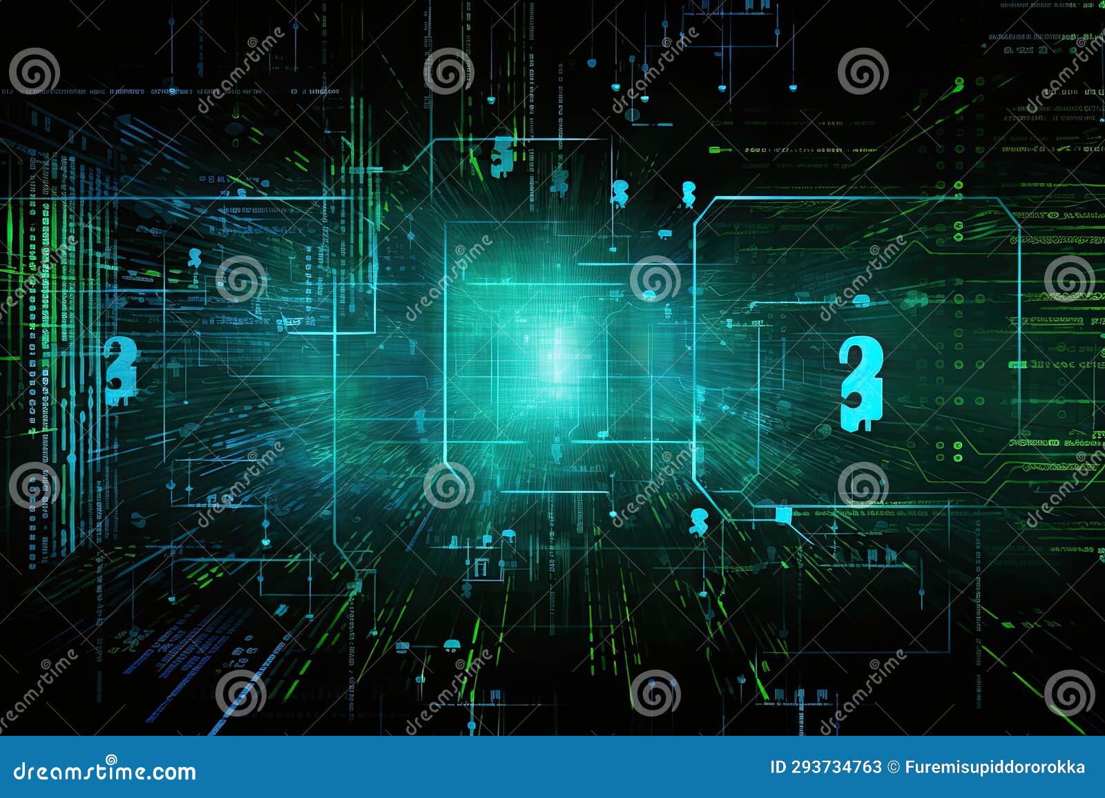 Cyber Attacks Abstract Background with Virtual Hacks Stock Illustration ...