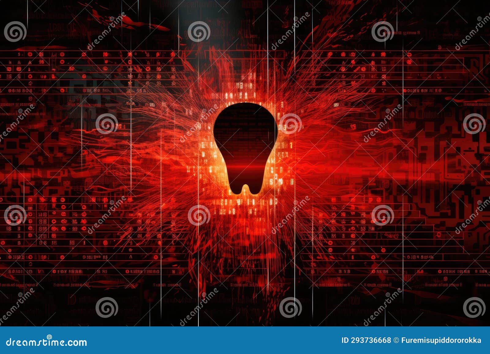 Cyber Attacks Abstract Background with Virtual Hacks Stock Illustration ...