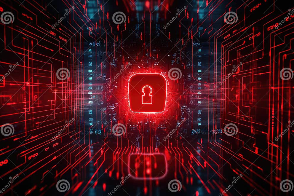 Cyber Attacks Abstract Background with Virtual Hacks Stock Illustration ...