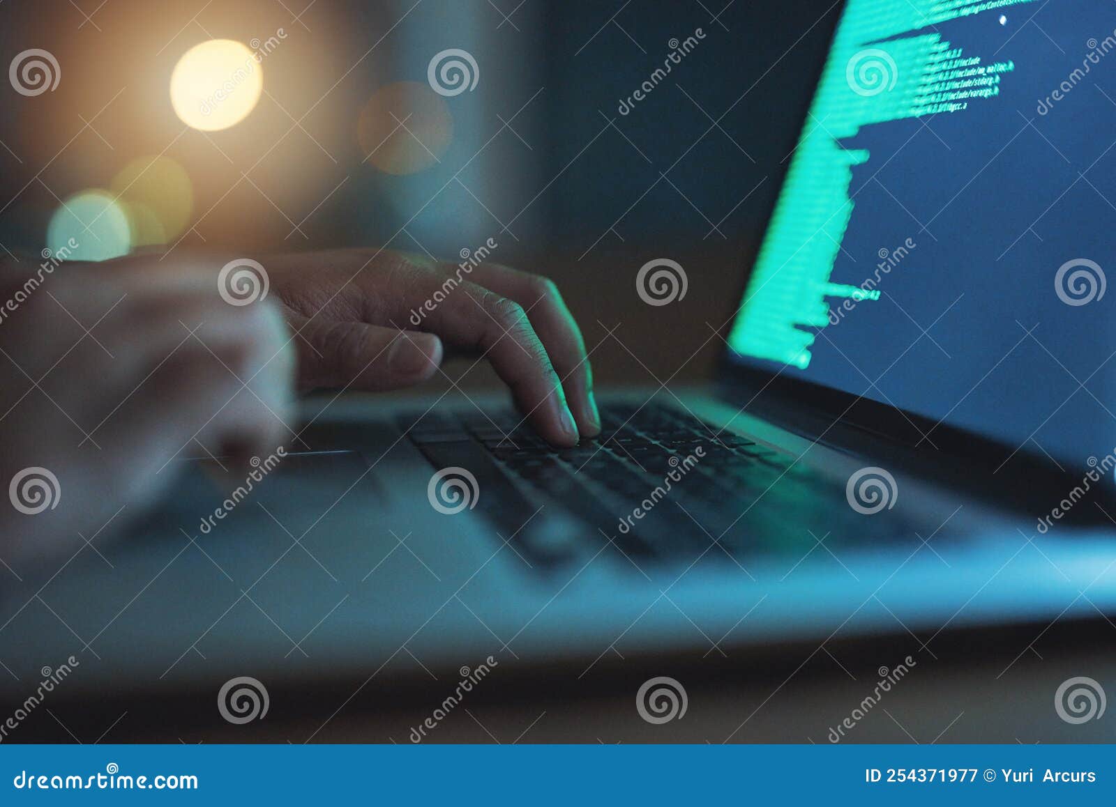 Cyber Attacks are Real. an Unrecognisable Hacker Using a Laptop in the ...