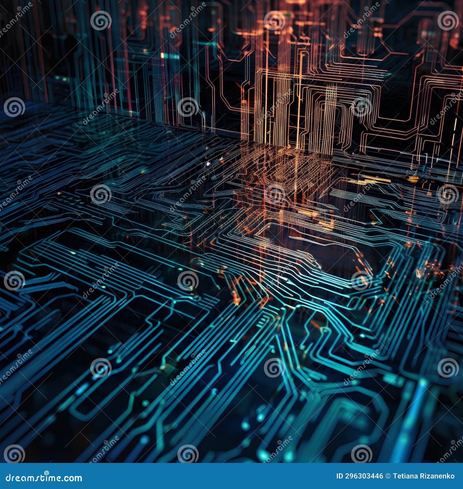 Cyber Background With Computer Circuit Mainboard Royalty-Free Stock ...