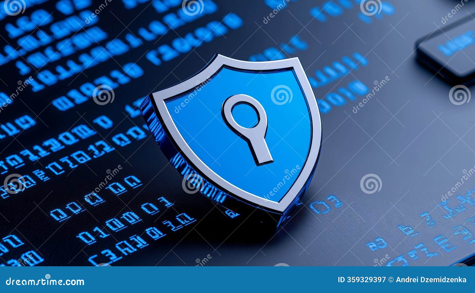 Cyber Barrier Guarding Binary Information, Emblematic of Cybersecurity ...