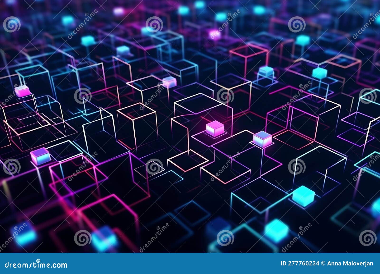 Cyber Big Data Concept. Data Fields. the Network Line Connects the ...