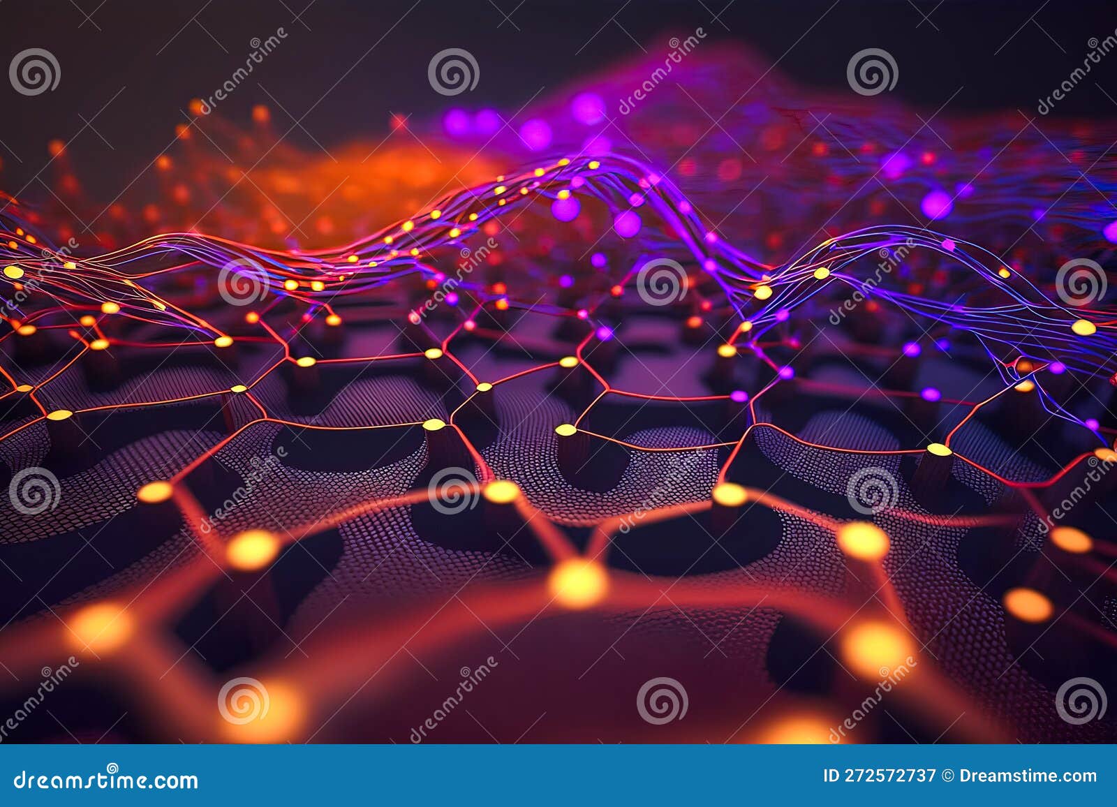 Cyber Big Data Flow. Blockchain Data Fields. Network Line Connect Stream. Concept of AI ...
