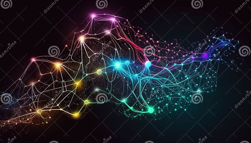 Cyber Big Data Flow. Blockchain Data Fields. Network Line Connect ...