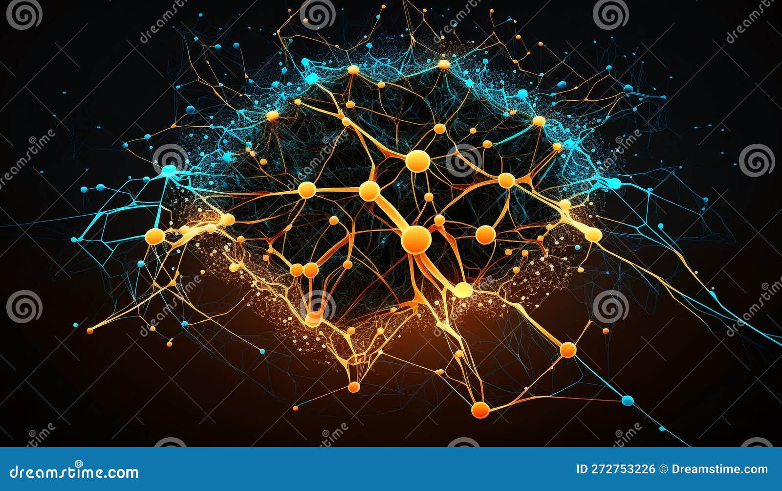 Cyber Big Data Flow. Blockchain Data Fields. Network Line Connect Stream Stock Illustration ...
