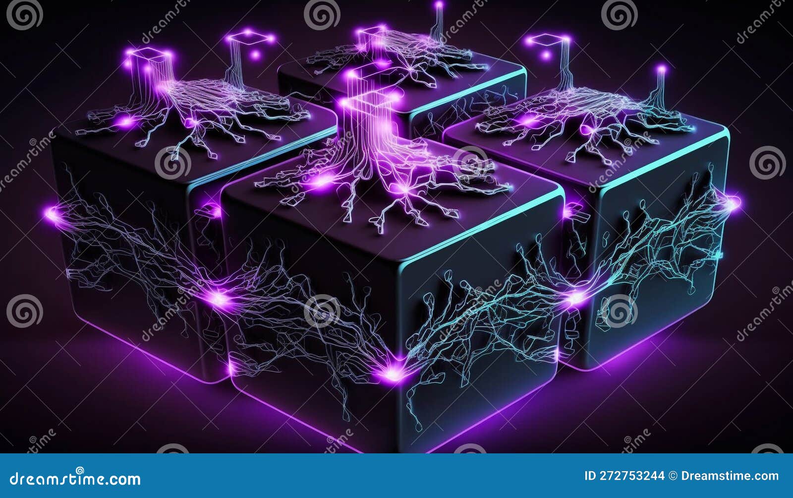 Cyber Big Data Flow Blockchain Data Fields Network Line Connect
