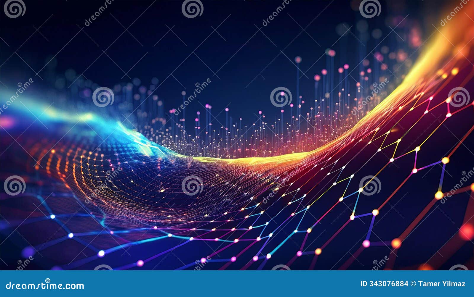 Cyber Big Data Flow. Network Line Connect Stream Stock Illustration ...