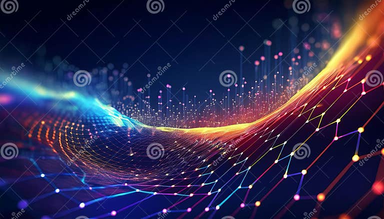 Cyber Big Data Flow. Network Line Connect Stream Stock Illustration ...