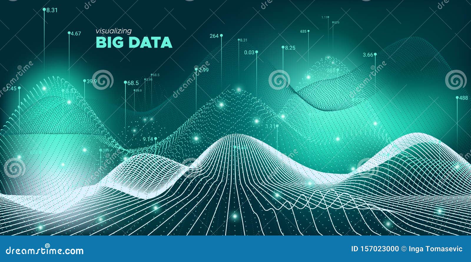 Cyber Bigdata Illustration. Particle Light Stock Vector - Illustration ...