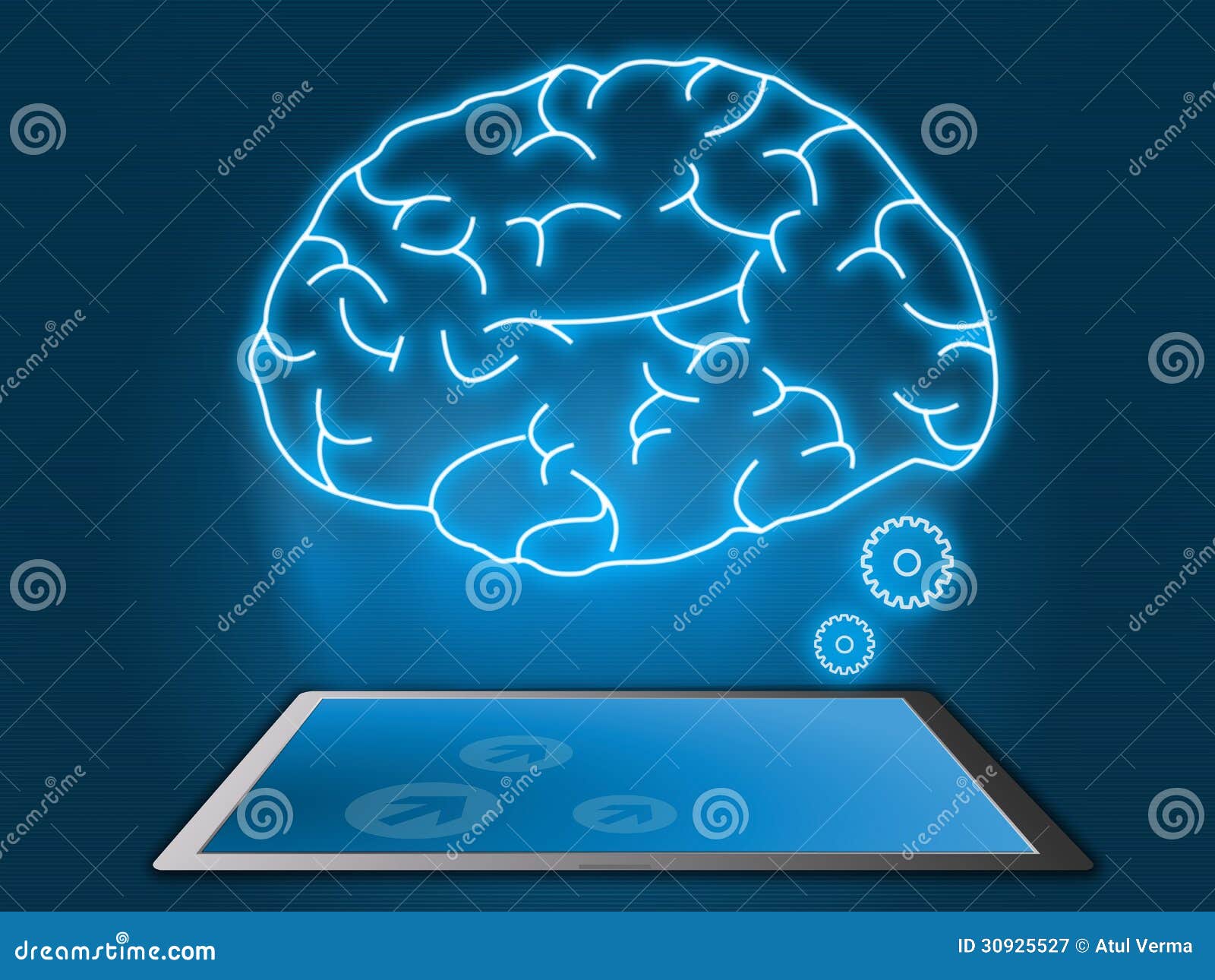 Cyber Brain with Technology Concept Stock Illustration - Illustration ...