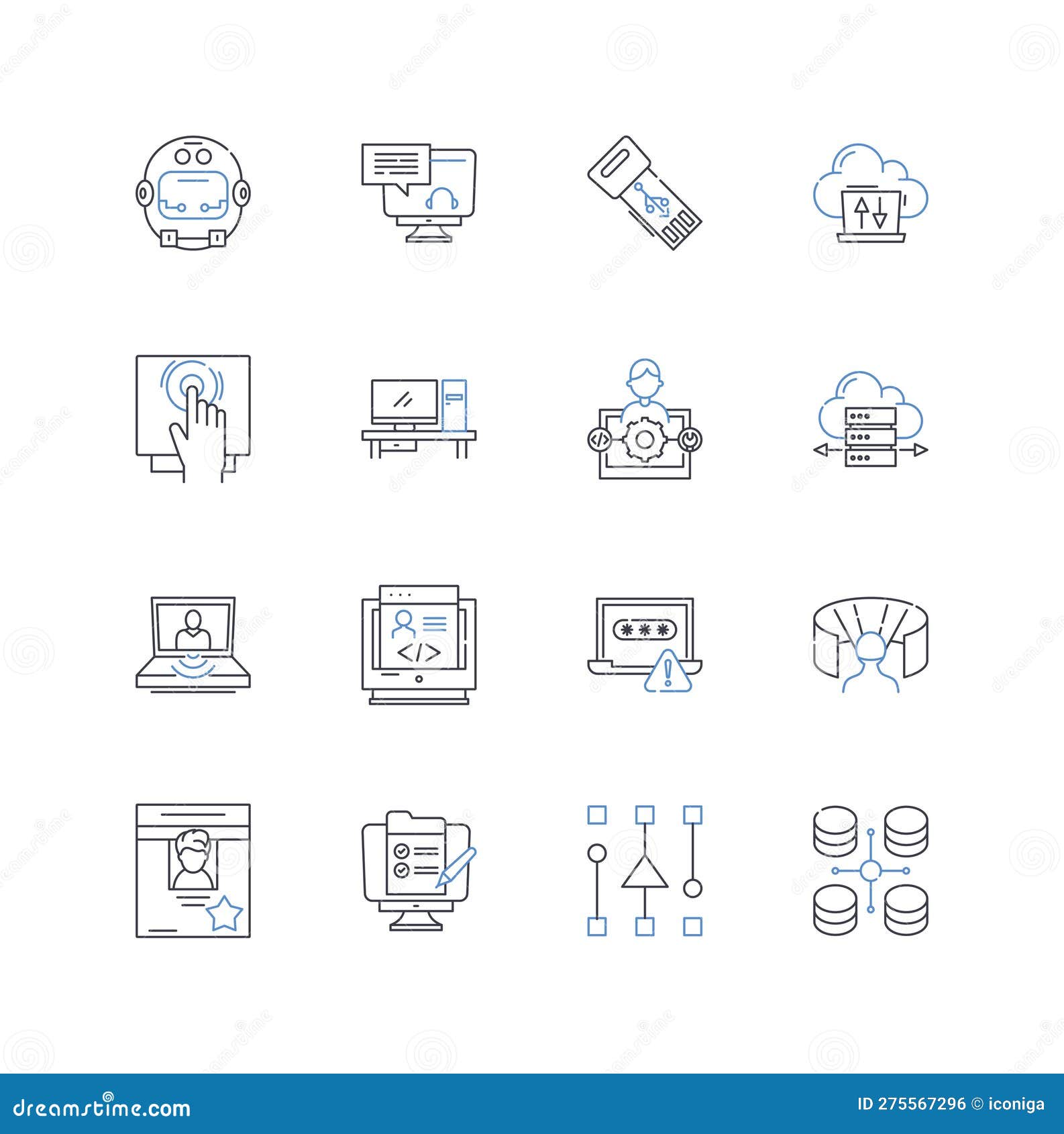 Cyber Bright Line Icons Collection. Security, Privacy, Cybercrime ...