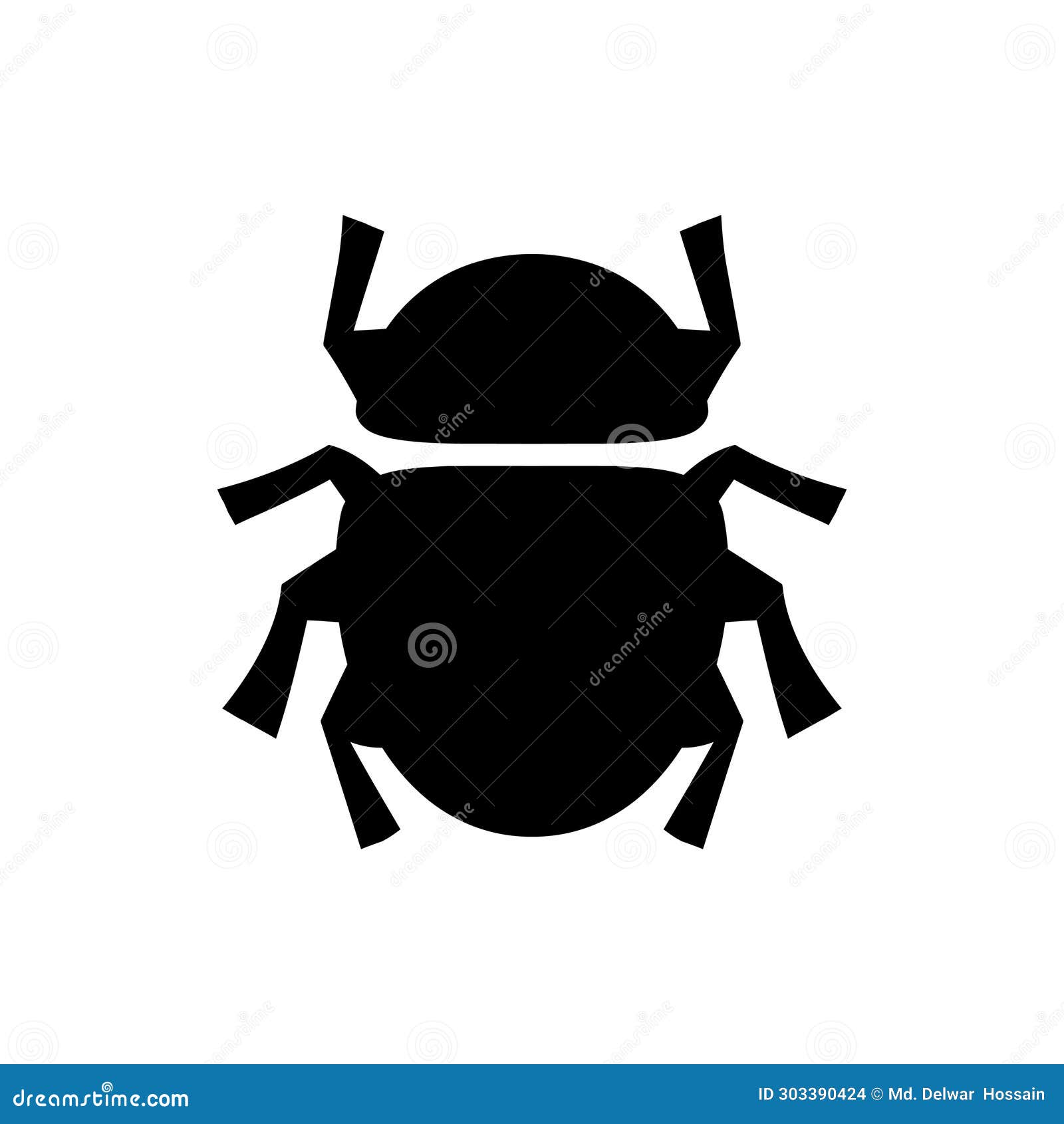 Cyber bug icon stock vector. Illustration of computer - 303390424