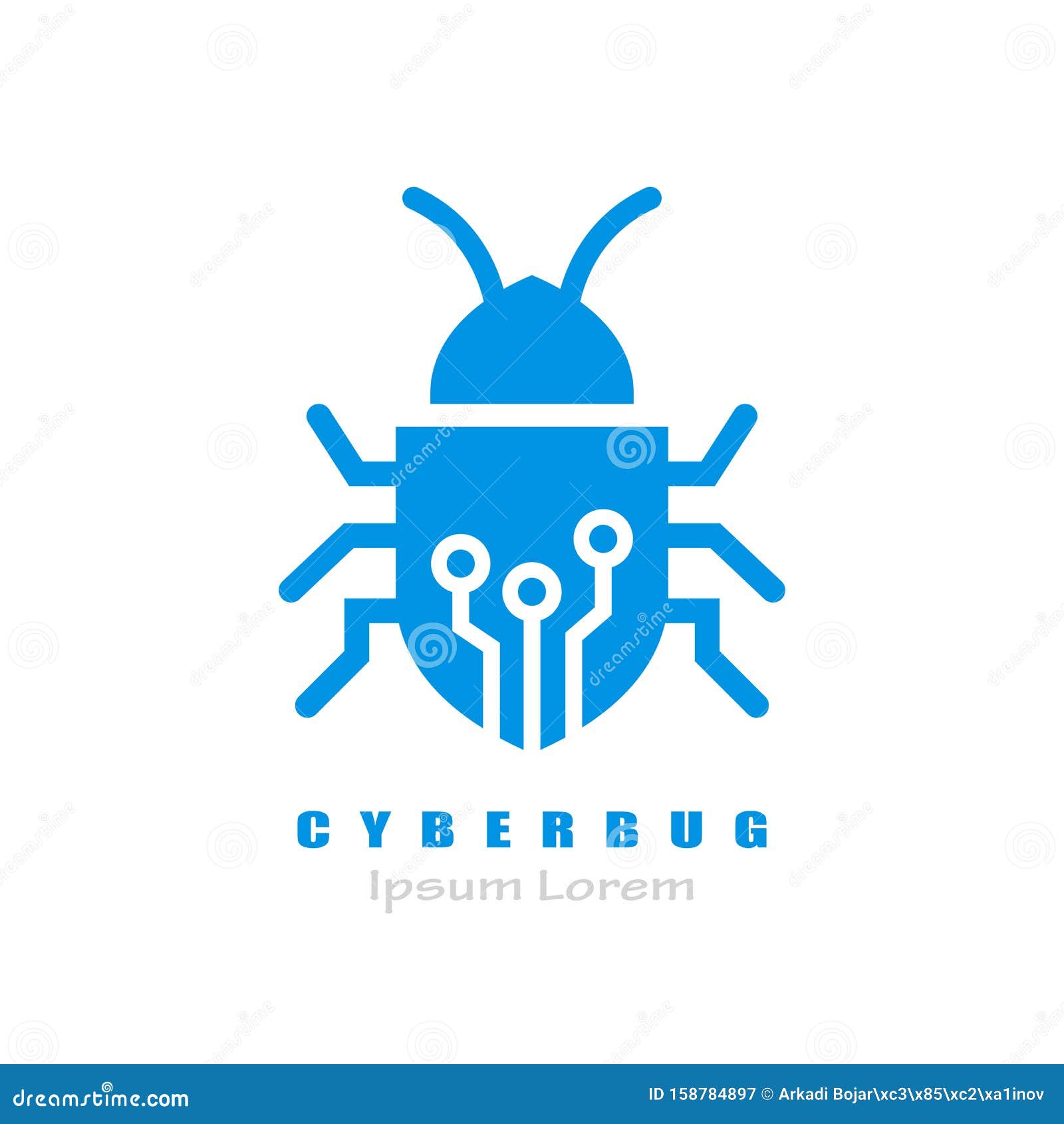 Cyber bug vector logo stock vector. Illustration of error - 158784897