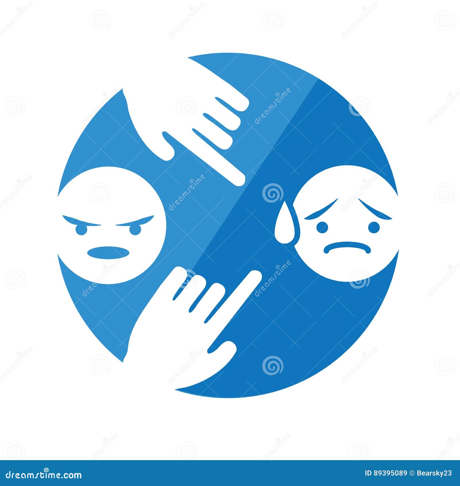 Cyber Bullying Label. Cyber Bullying Round Band Sign. Cartoon Vector ...