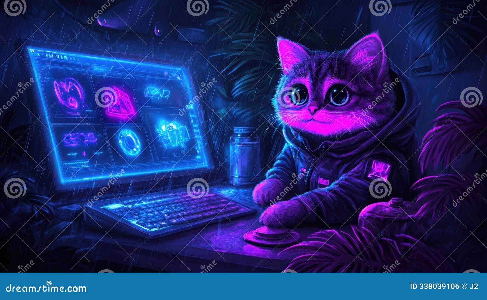 Neon Rain Cyberpunk Cityscape: Immersive Animated Background For ...