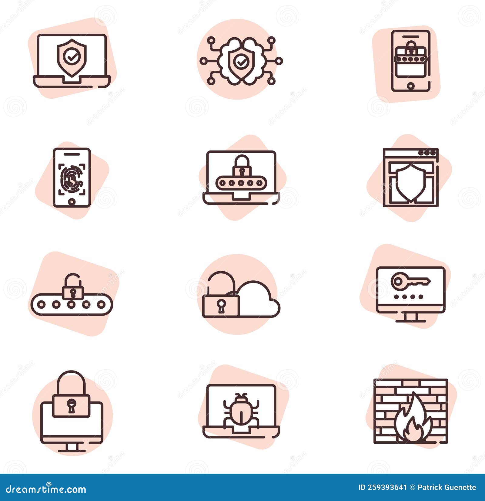 Cyber cloud, icon stock vector. Illustration of service - 259393641