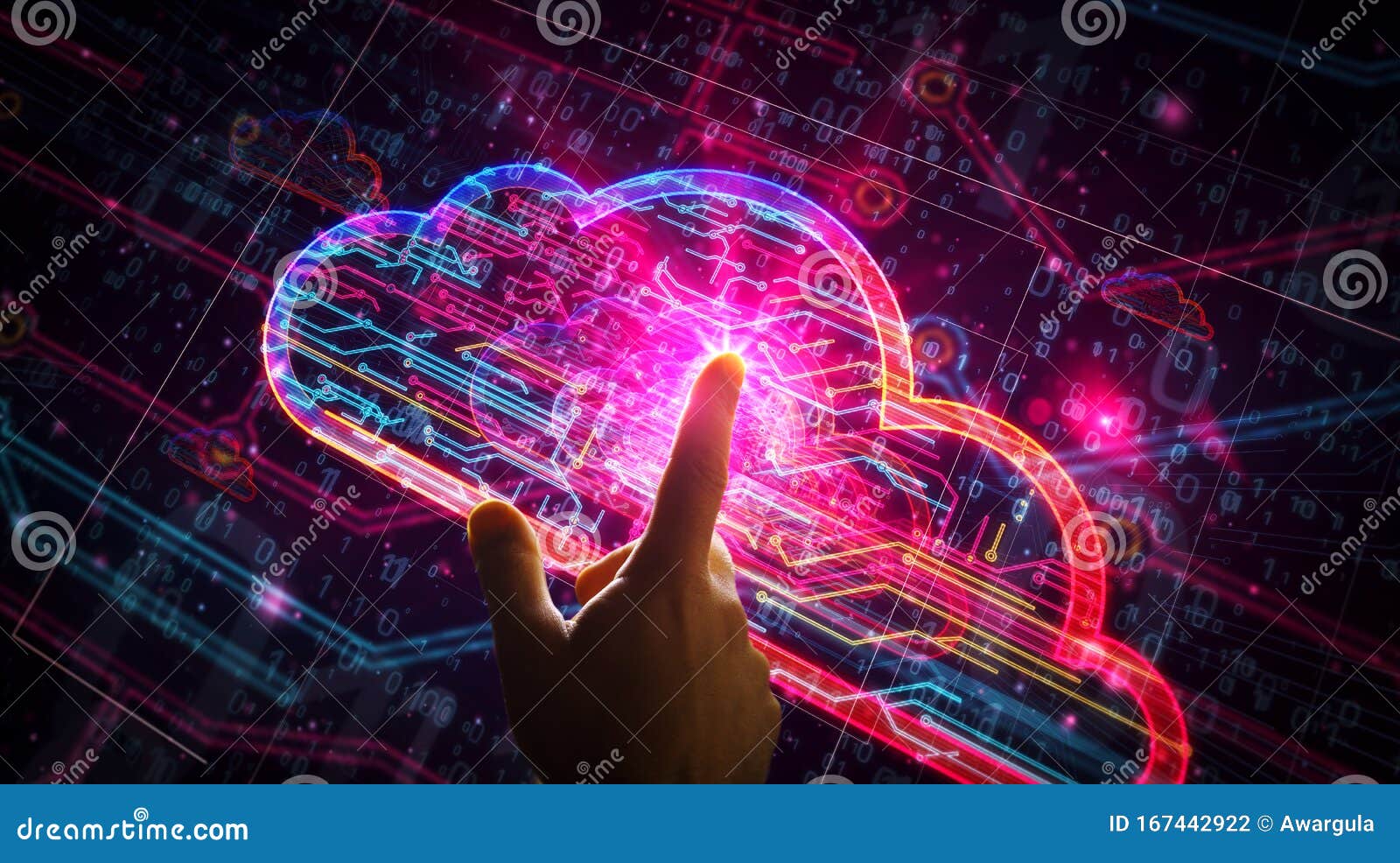 Cyber Cloud Symbol Futuristic Illustration Stock Illustration ...