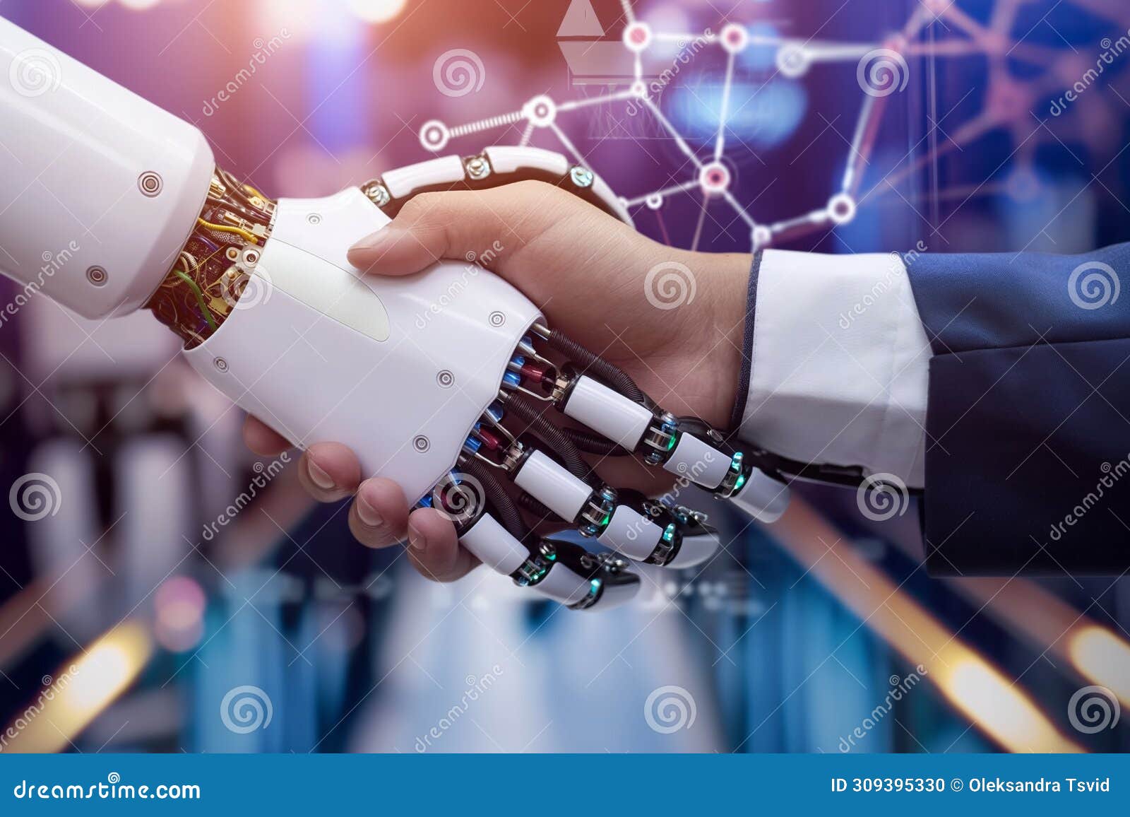 Cyber Communication and Robotic Concepts. Robot and Engineerer Human ...