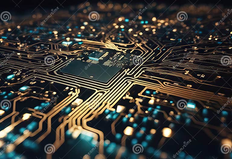 Cyber Connection Electronic Circuit Background Stock ...