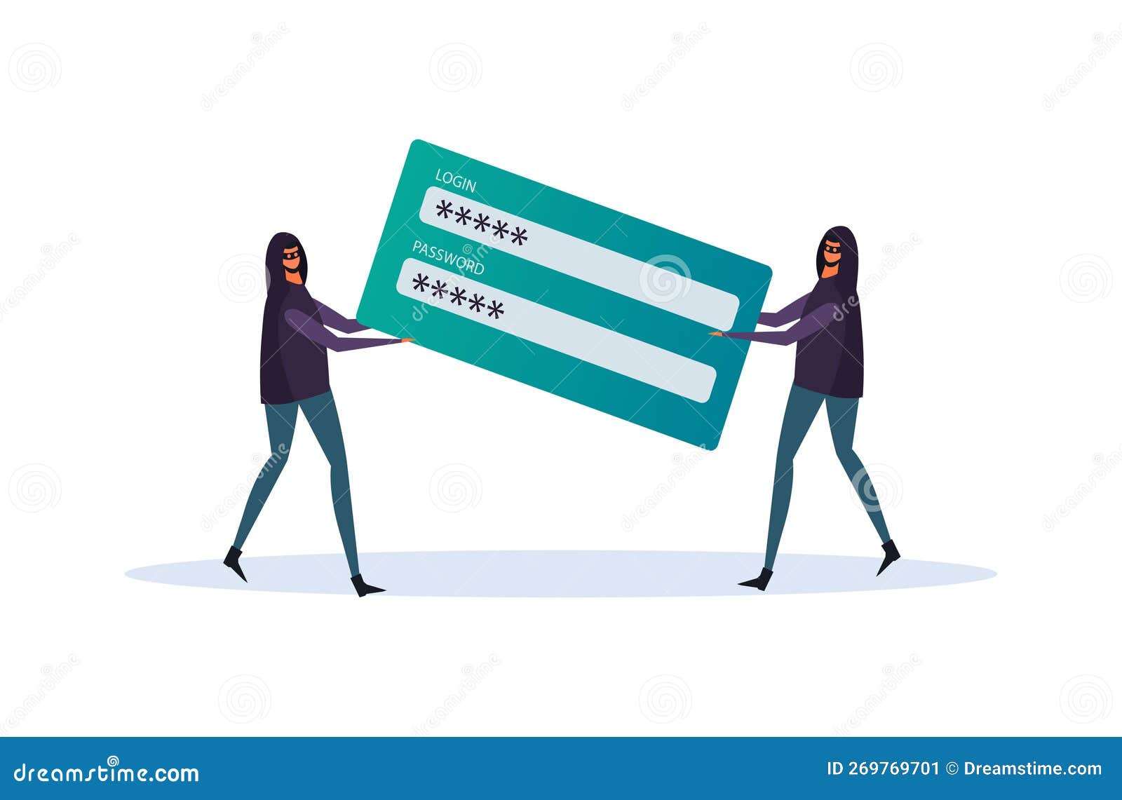 Cyber Credentials Theft Composition Stock Illustration - Illustration ...