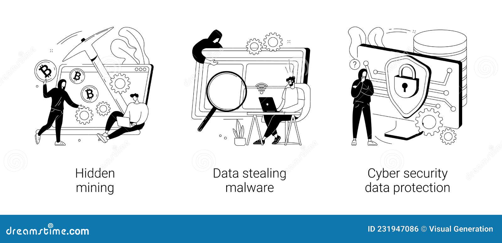 Cyber Crime Abstract Concept Vector Illustrations. Stock Vector ...