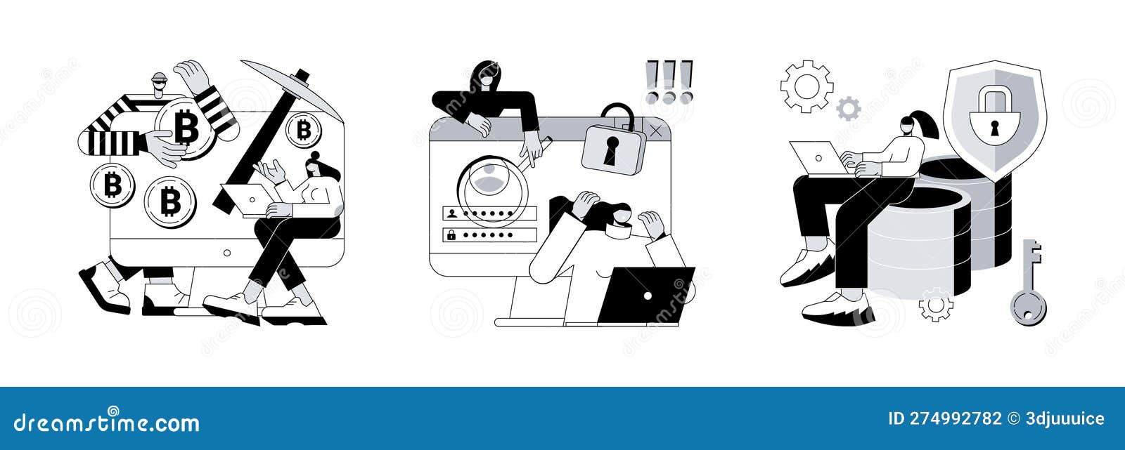 Cyber Crime Abstract Concept Vector Illustrations. Stock Vector ...