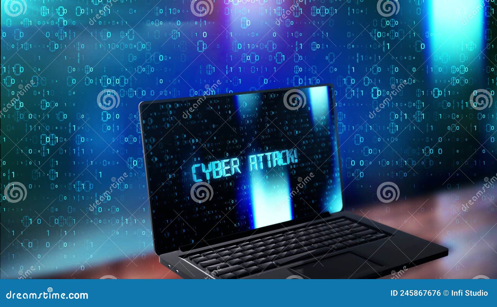 Cyber Crime Attack Computer Error Virus Detected Animation Loop ...
