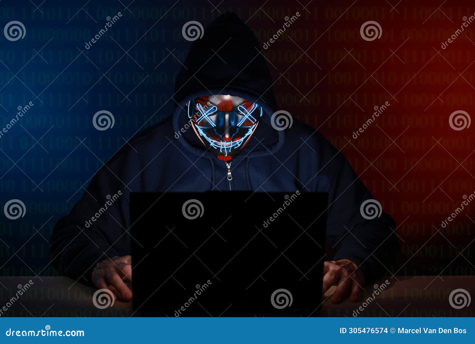 Cyber Crime Black Hat Hacker with Hoodie and Mask - Internet Security ...