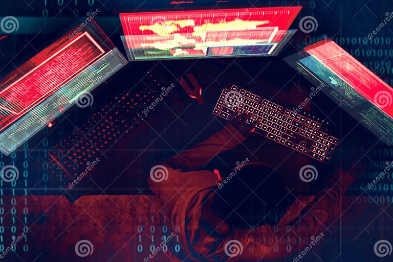 Cyber Crime Computer Hacking Concept Stock Photo - Image of scam ...