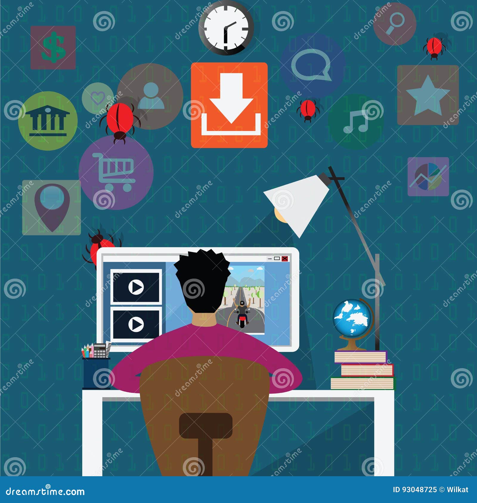 Cyber Crime Concept,when Connected Internet, Your Computer Might Stock ...