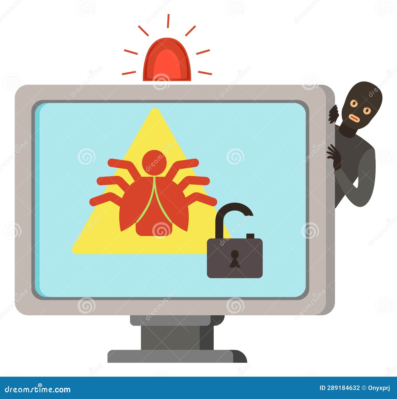 Cyber Crime Concept. Hacker Exploit Computer with Bugs Stock ...