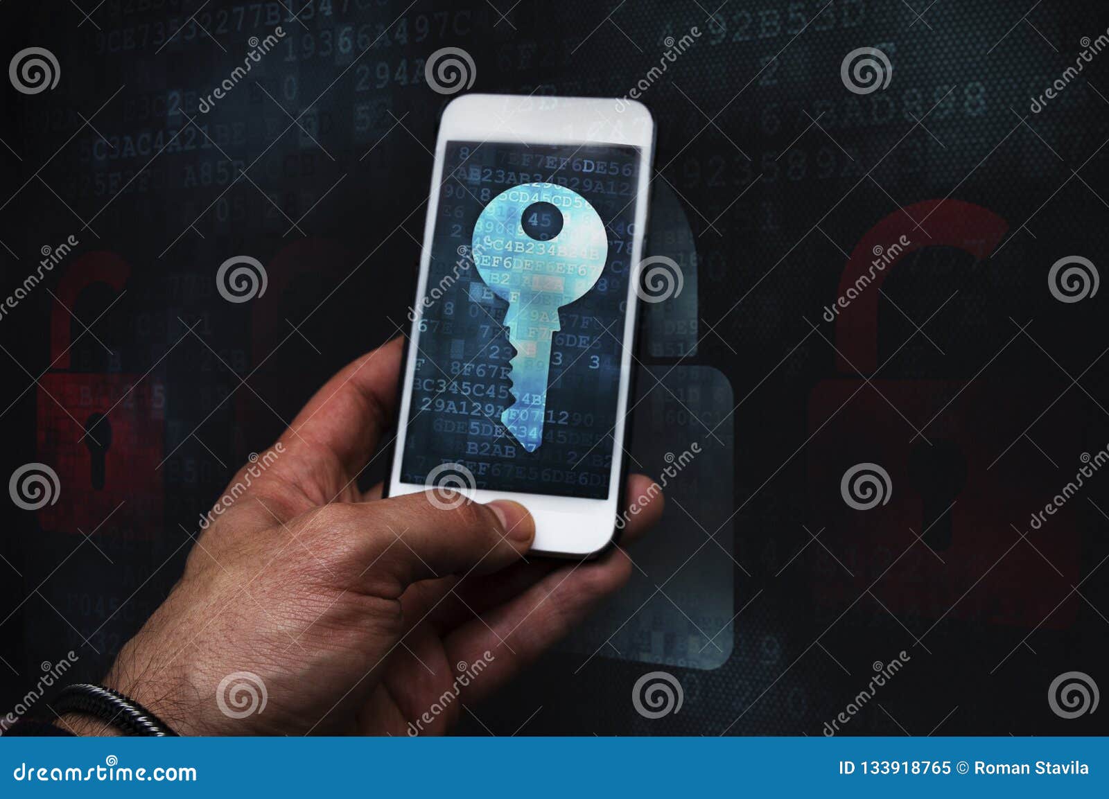 Cyber Crime Hacker Using Mobile Phone Stock Image - Image of cyber ...